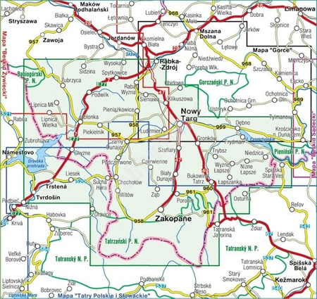 Mapa turystyczna Podhale Tatry Orawa Spisz | HobbyHouse.pl